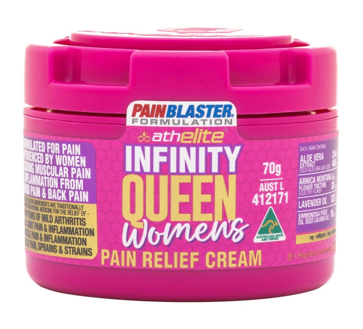 ATHELITE INFINITY QUEEN WOMEN'S PAIN RELIEF & RECOVERY CREAM 70G